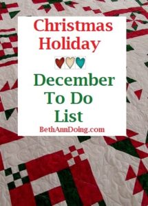 Christmas Holiday To Do List December - Beth Ann Doing