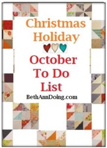 Christmas Holiday To Do List - October - Beth Ann Doing