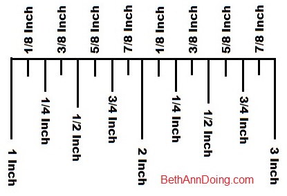 ruler with 1-3 inch markings bethanndoing - Beth Ann Doing